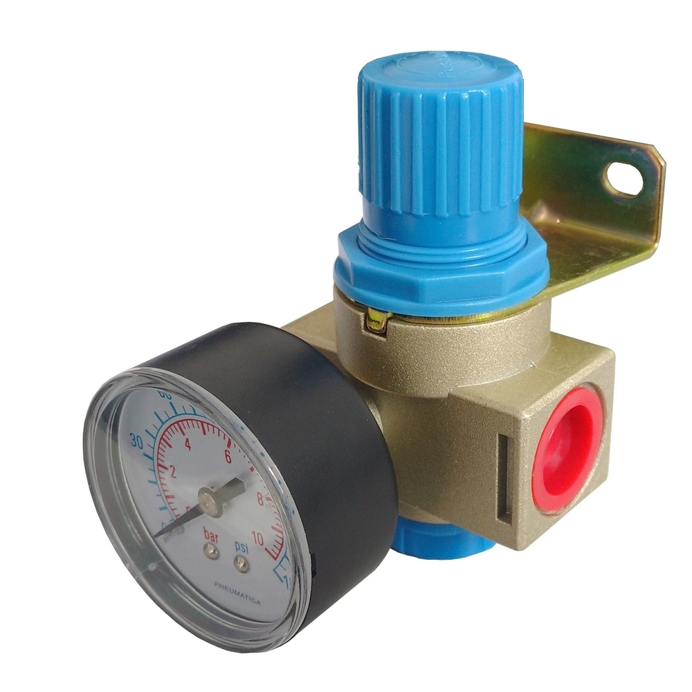 Regulador De Pressão Rosca 1/2" BSP C/ Manômetro - Linha Econômica 8 ...